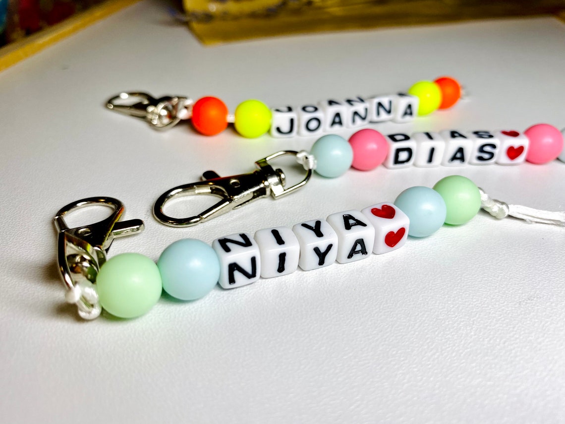 Letter Beads Keychain - Etsy