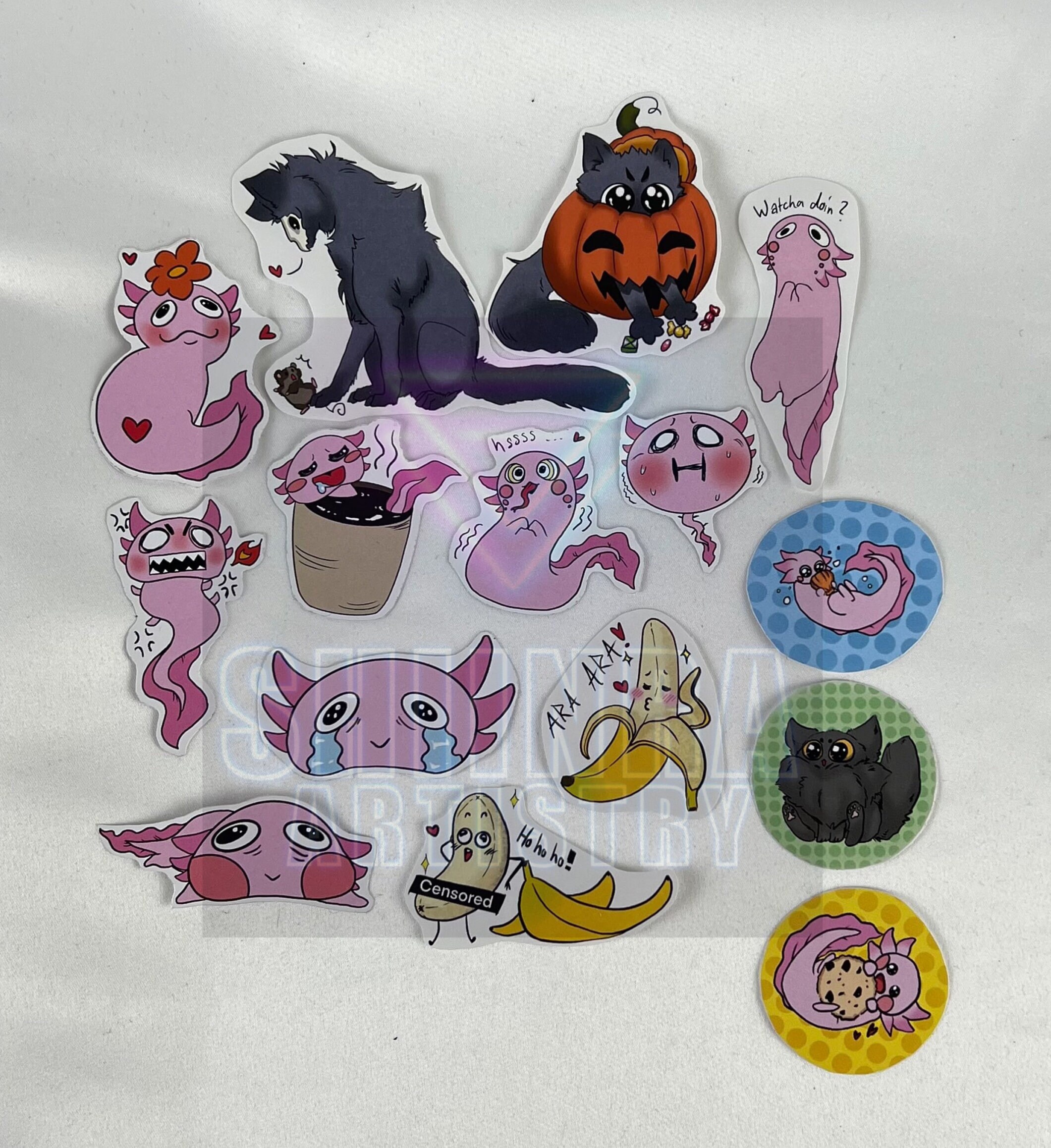 Sticker Set Axolotl Cat Banana - Etsy