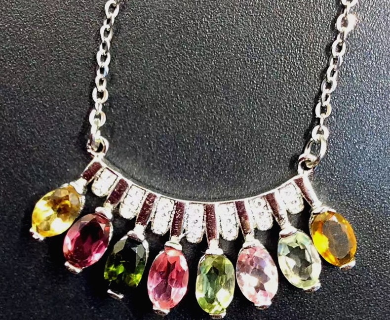 Collar de turmalina natural / joyería de turmalina / oro - Etsy España