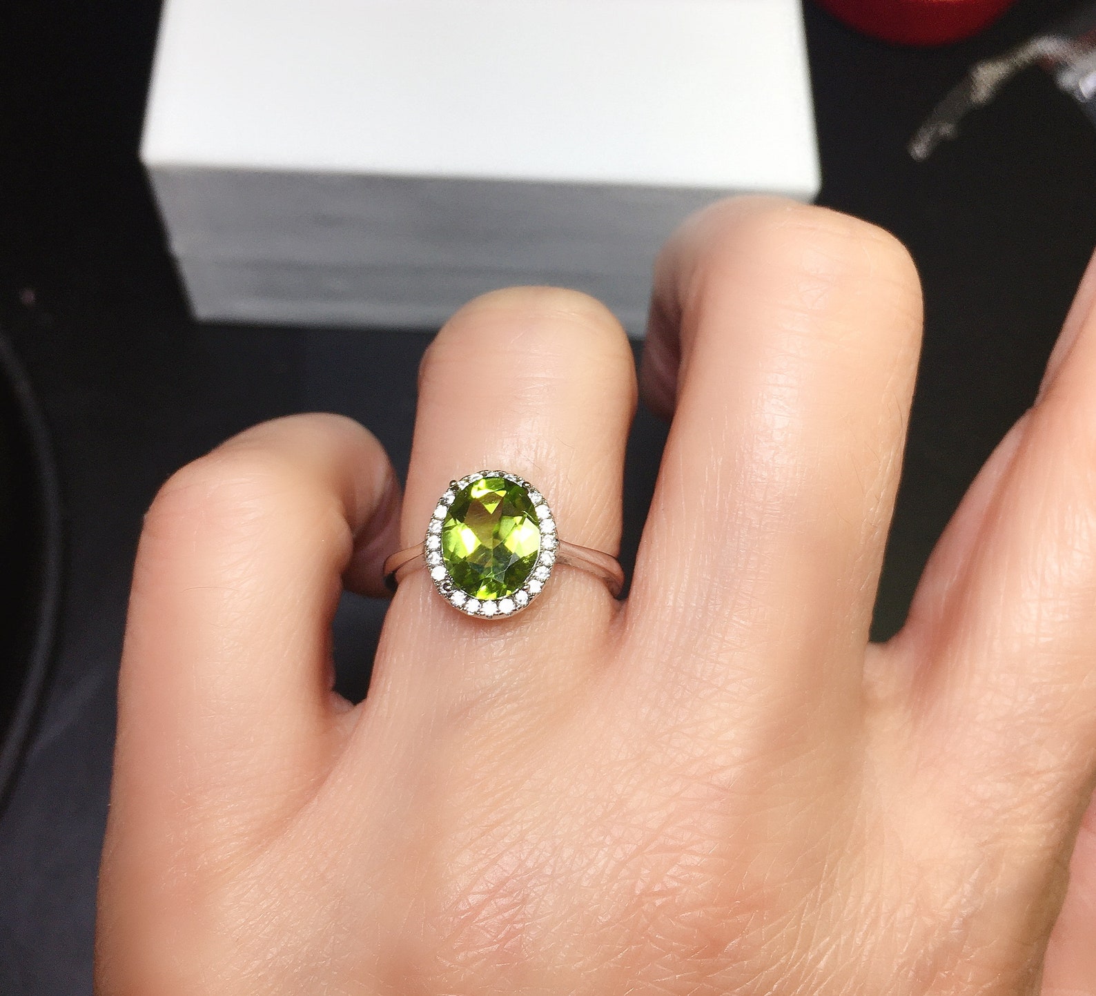 Natural Peridot Jewelry Set / Natural Peridot Ring Earrings Bracelet ...