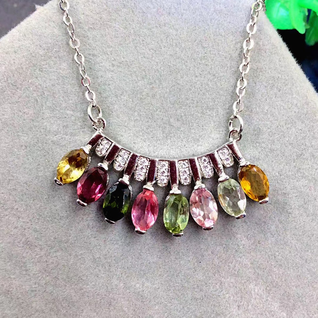 Collar de turmalina natural / joyería de turmalina / oro - Etsy España