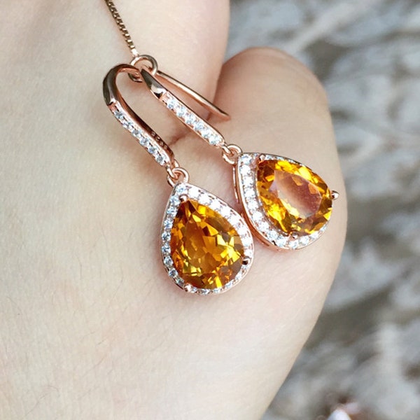 Citrine Earrings - Etsy