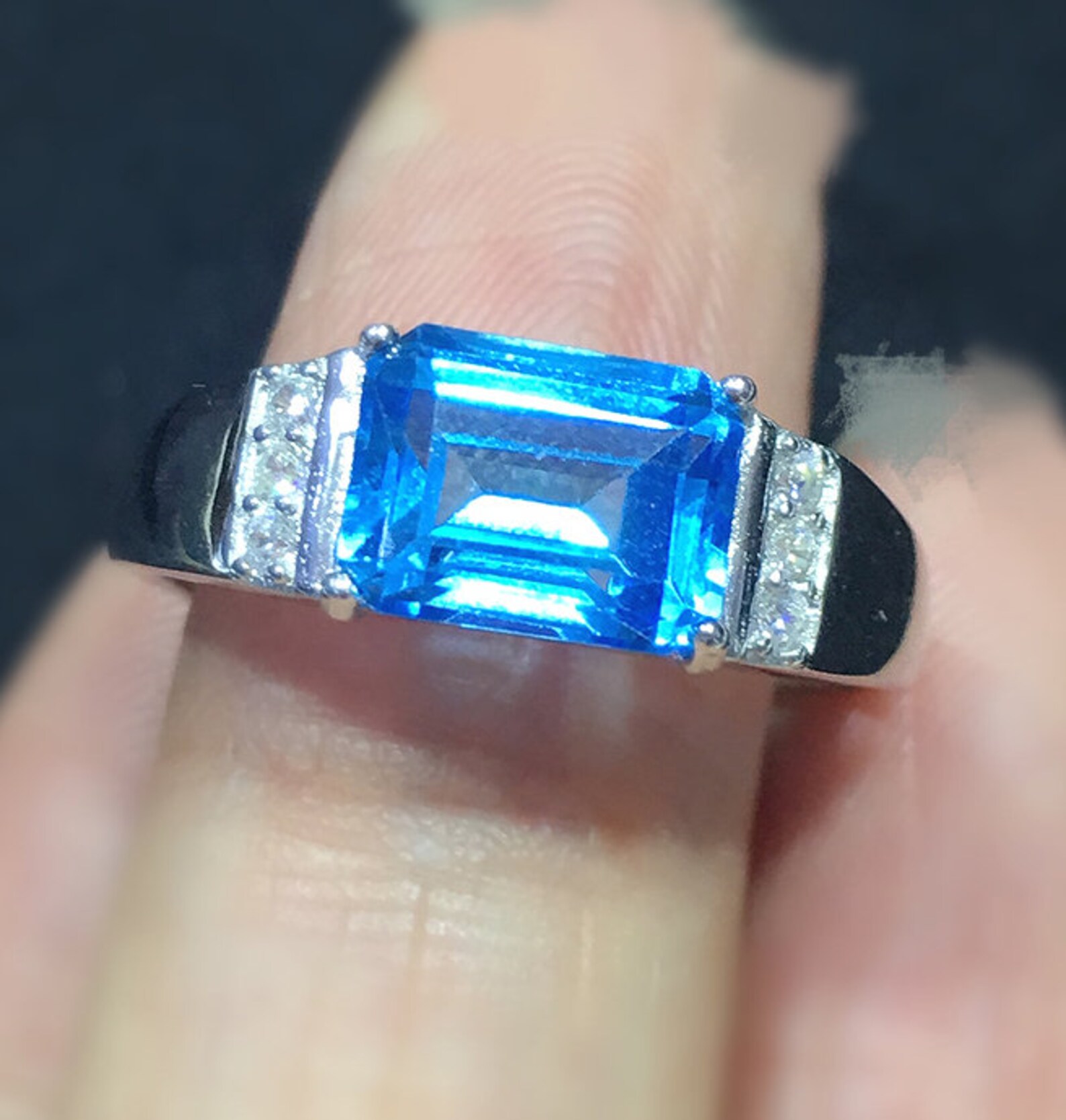 Rings for Men / Natural Topaz Ring / Topaz Jewelry / White - Etsy