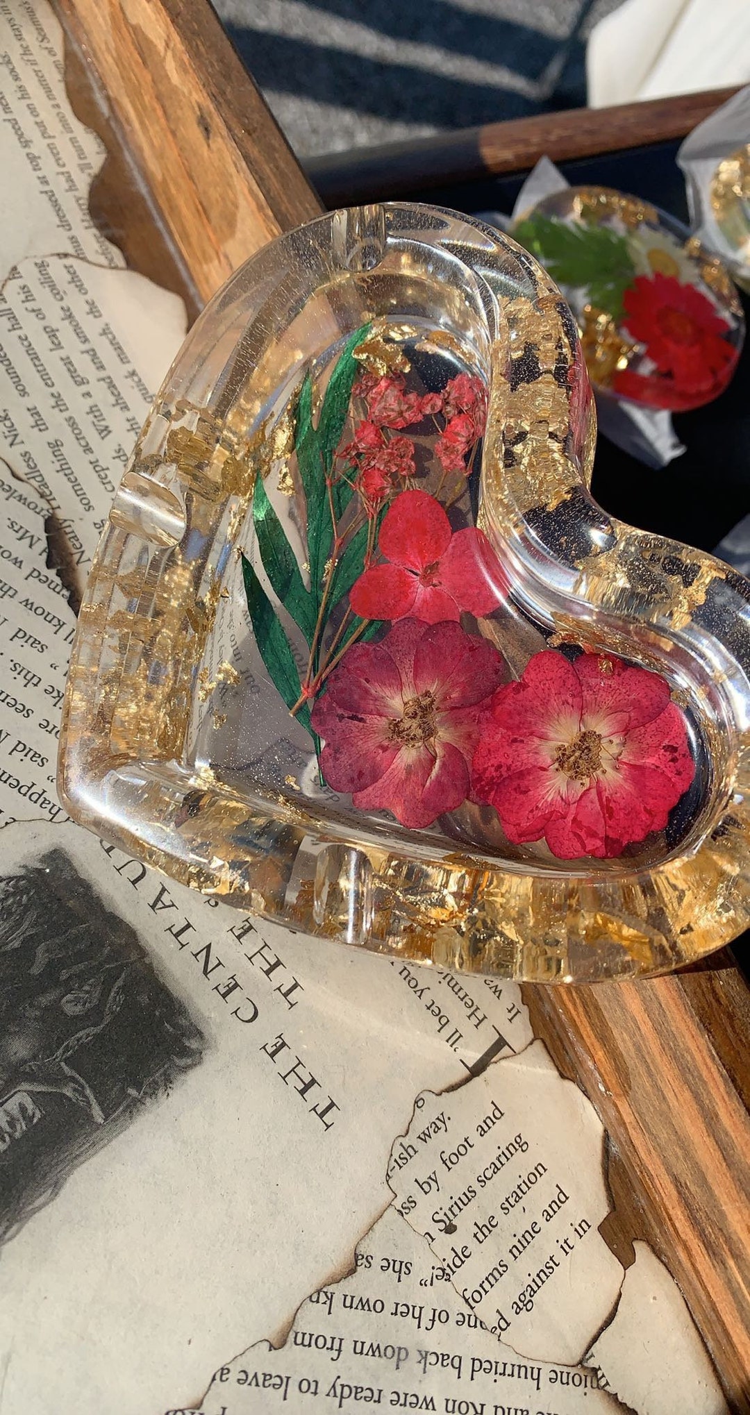 Heart Shaped Pressed Flower Ashtray - Etsy UK