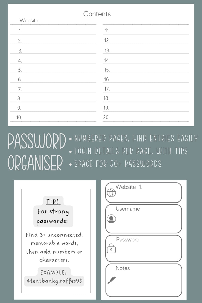 Miniature Password Organiser Book. Functioning Handmade Tiny Journal to ...