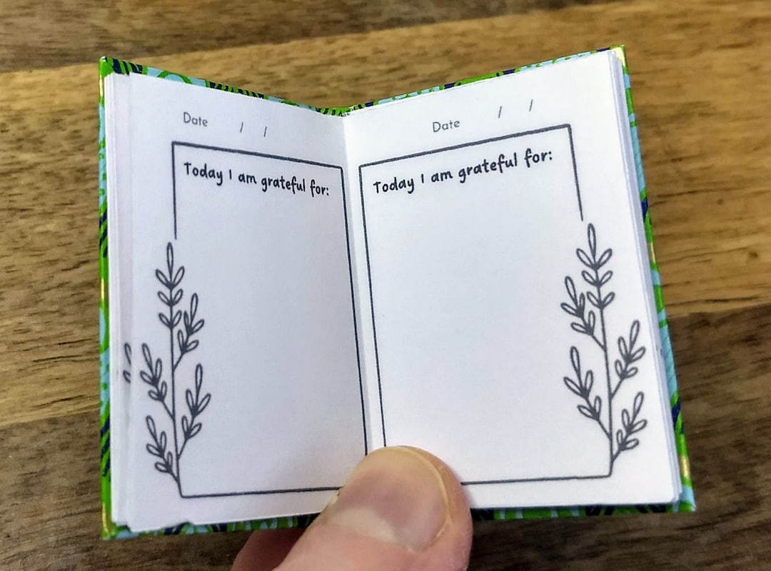 Miniature Gratitude Journals. Set of 2 Functional Handmade Hard Back ...
