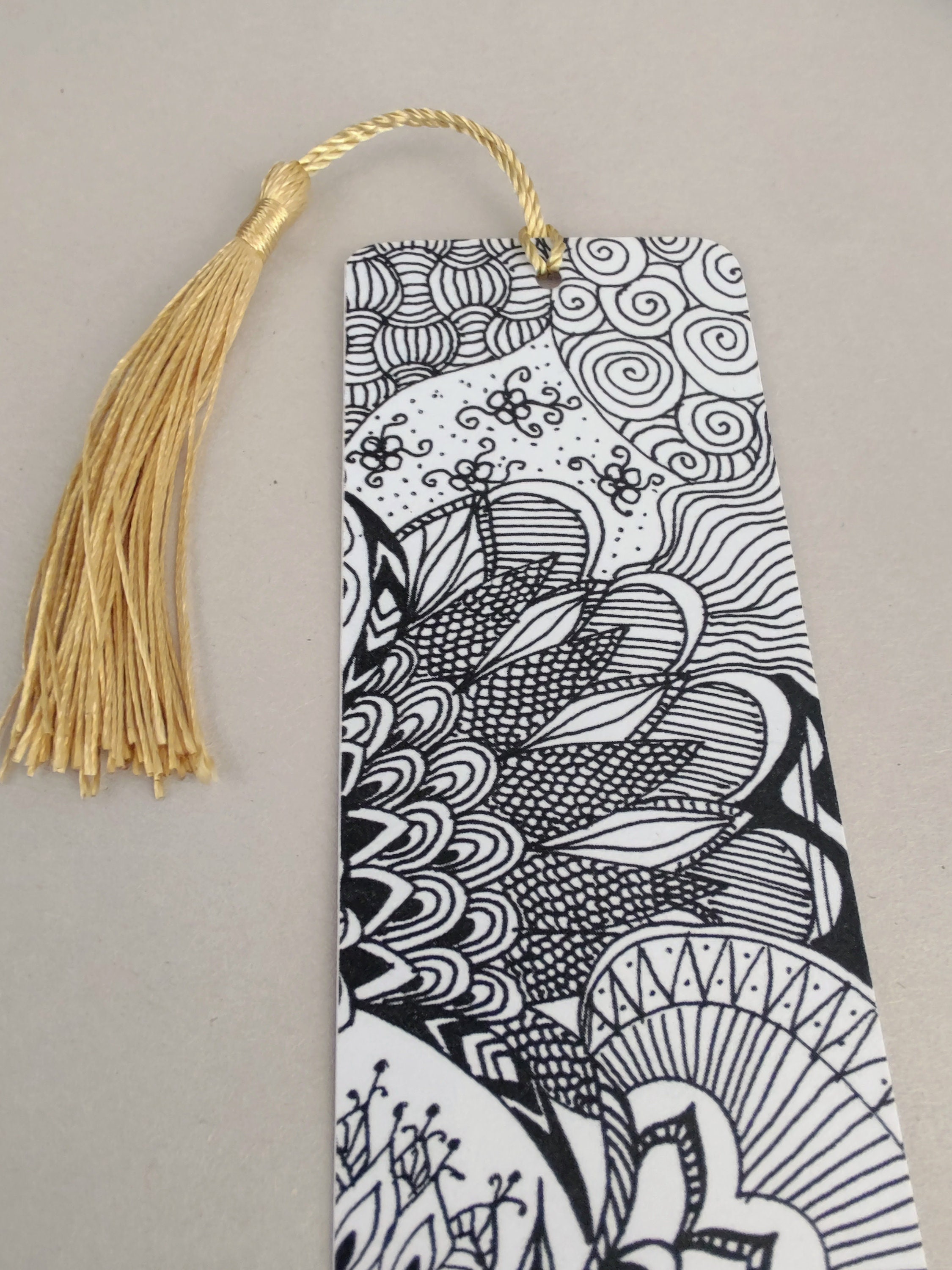 Set of 3 Zen Doodle Colouring in Bookmarks. Choice of 4 Patterns ...