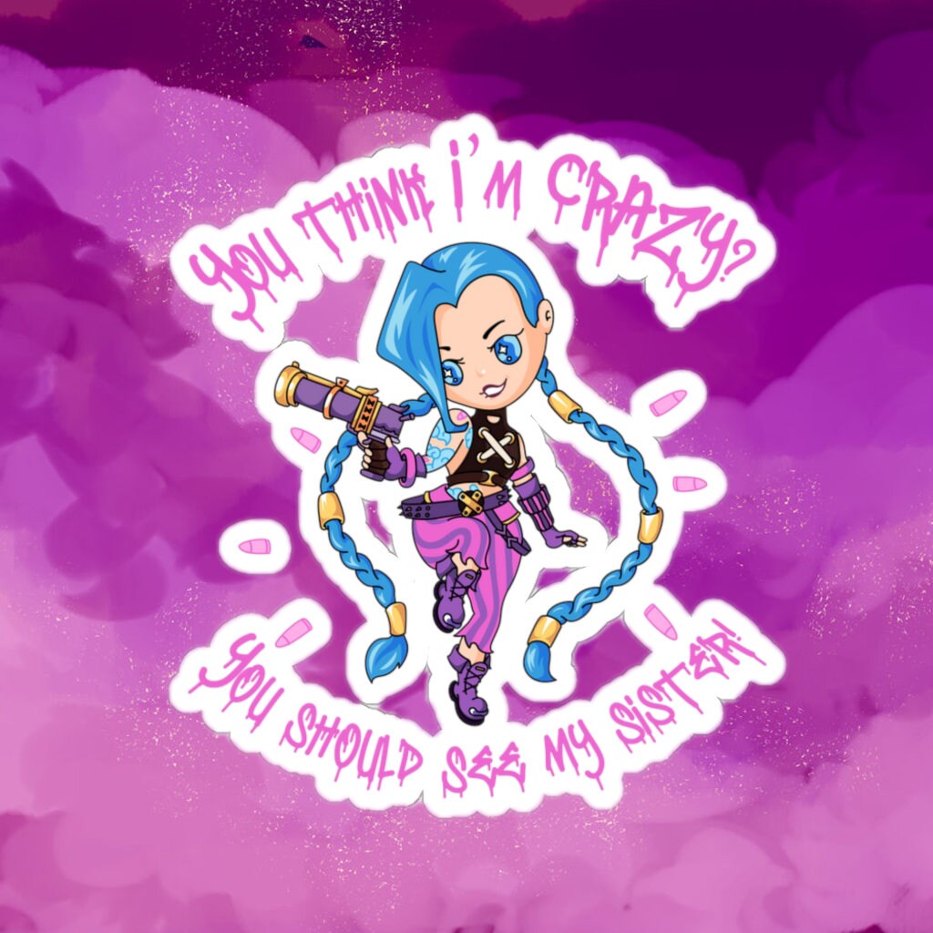 Arcane Jinx Sticker League of Legends Sticker Arcane - Etsy