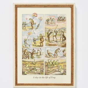Cottagecore Frog Meme Print Funny Comic A Day in the Life - Etsy