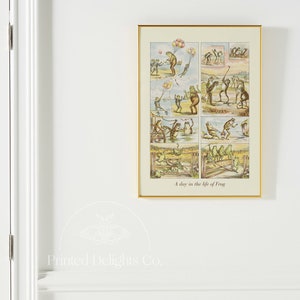 Cottagecore Frog Meme Print Funny Comic A Day in the Life - Etsy