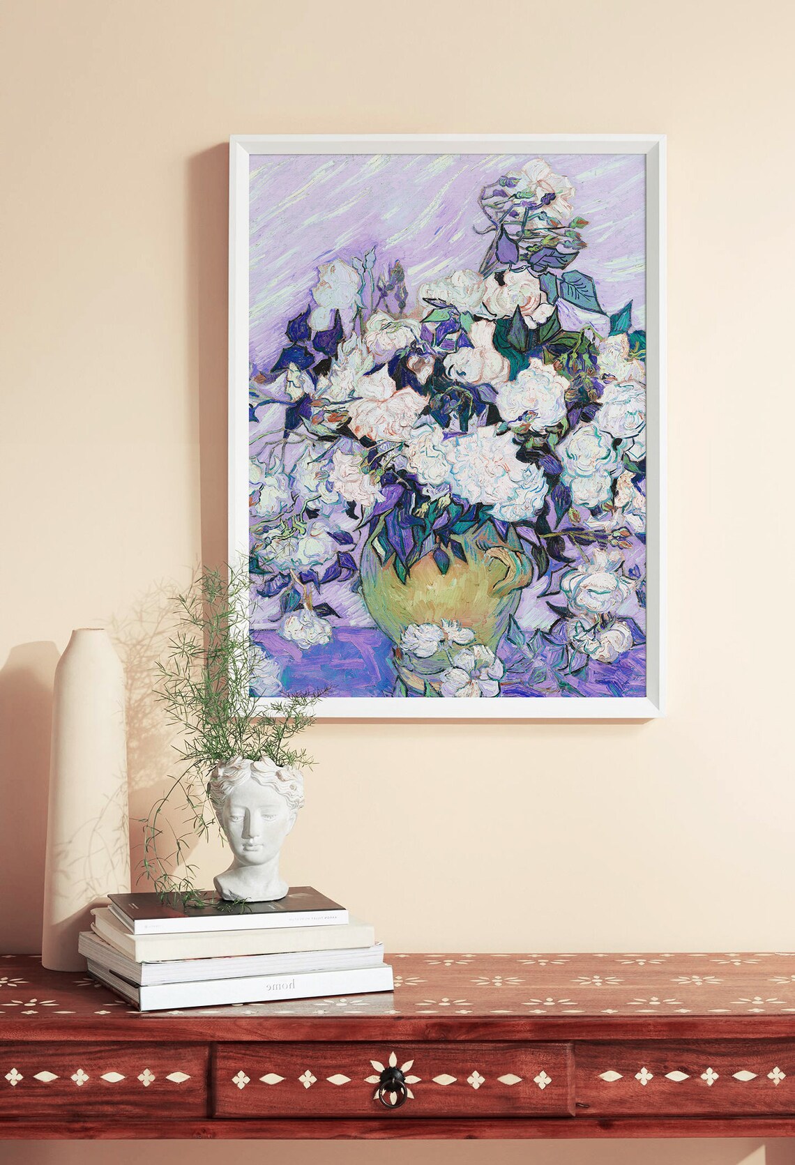 Lilac Van Gogh Roses Art Print Floral Painting Pastel | Etsy