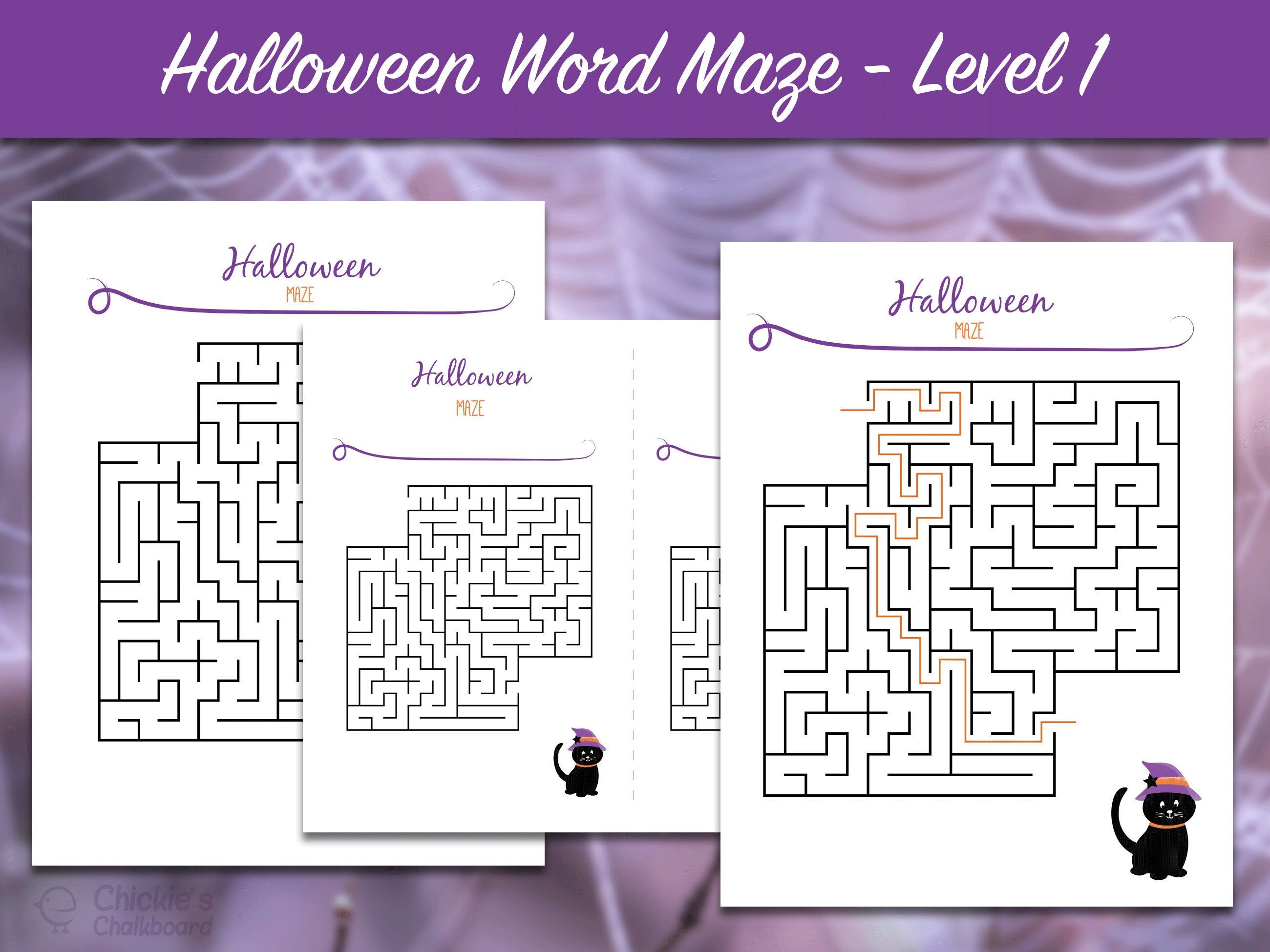 Halloween Word Maze- Level 1 | Printable Games | Halloween Party Game ...