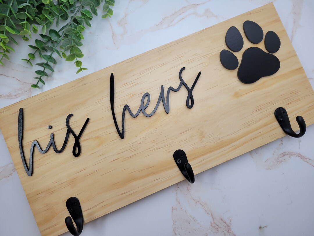 His Hers Dog Key Holder | Personalized Key Holder | Dog Lover Gift ...
