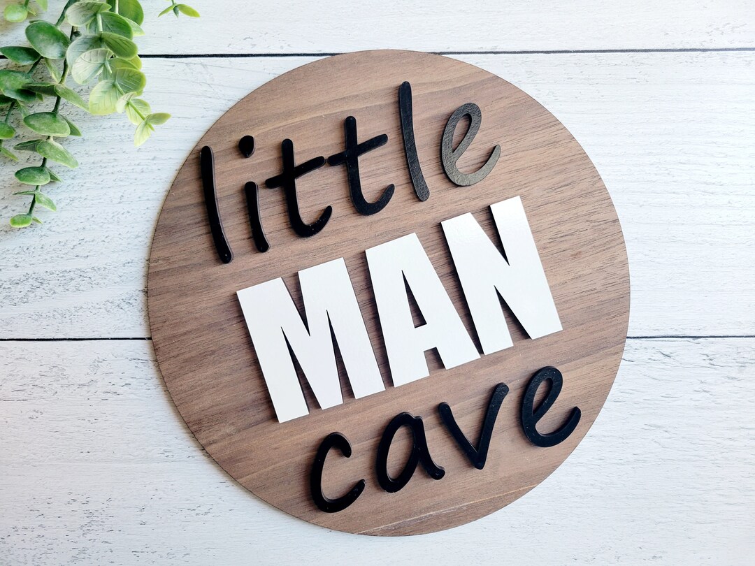 Little Man Cave Nursery Wood Sign | Baby Boy Nursery Decor | Children's ...