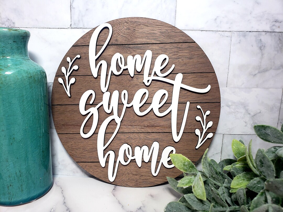 Home Sweet Home | Custom Round Sign | Housewarming Gift | Wall Sign ...