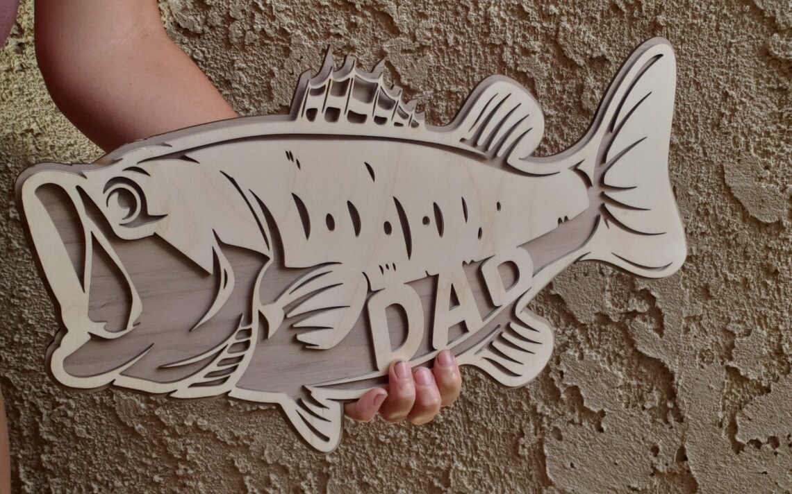 Bass Father's Day Sign Dad Fishing Sign Dad Gift - Etsy