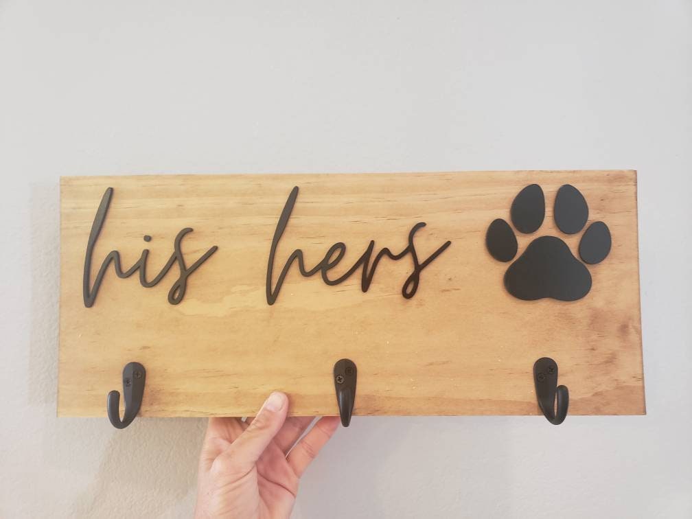 His Hers Dog Key Holder Personalized Key Holder Dog Lover | Etsy