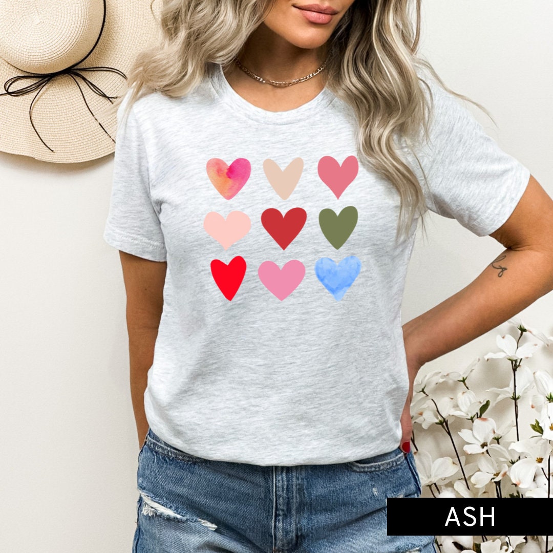 Heart T-shirt, Shirt With Hearts, Love Shirt, Girlfriend Gift, Wife ...