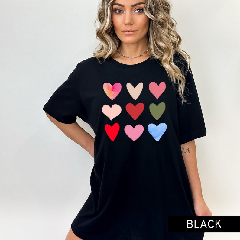 Heart T-shirt, Shirt With Hearts, Love Shirt, Girlfriend Gift, Wife ...