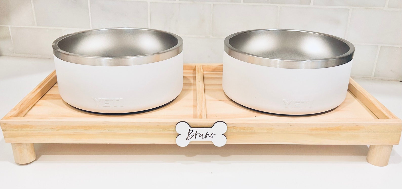 Yeti Dog Stand, Custom Dog Bowl Feeding Stand, Personalized Dog Feeder ...