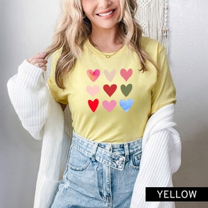 Heart T-shirt, Shirt With Hearts, Love Shirt, Girlfriend Gift, Wife ...