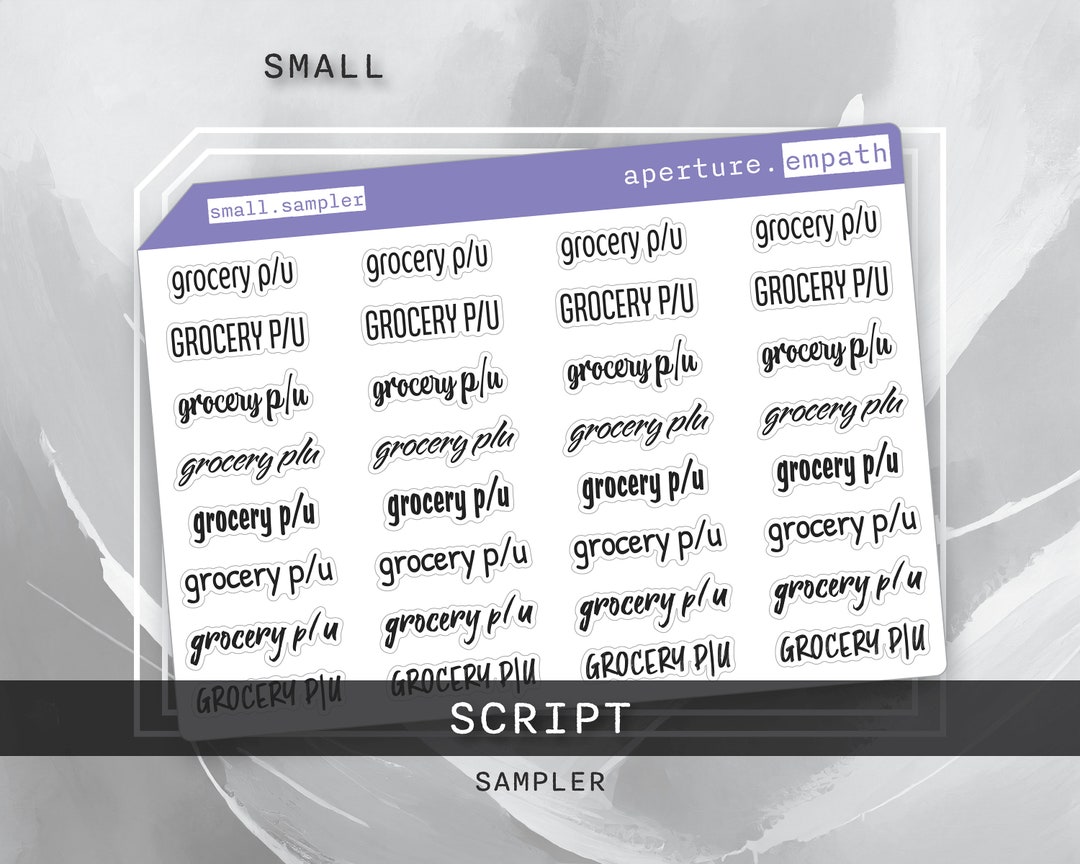 Grocery Pick up // Script Sticker - Etsy
