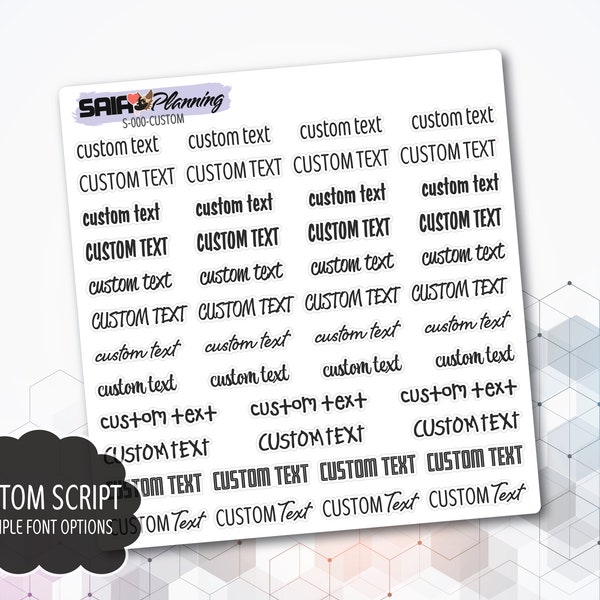 Script Font Stickers - Etsy