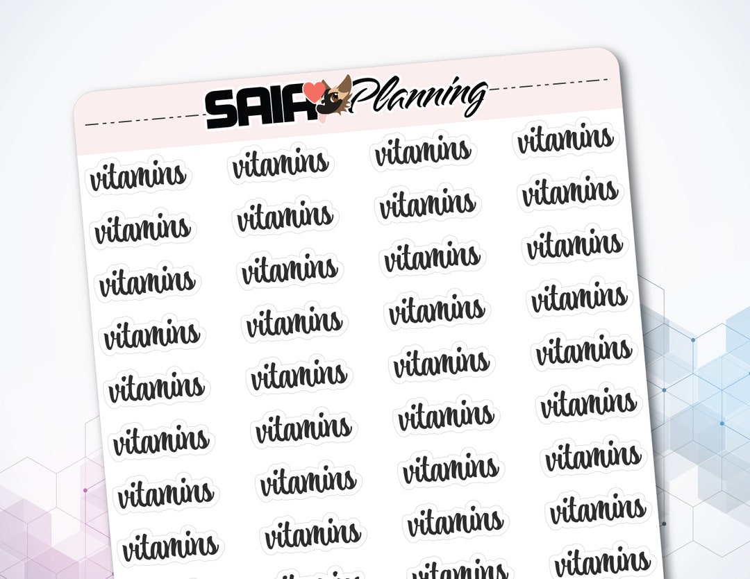 Vitamins Script Stickers - Etsy
