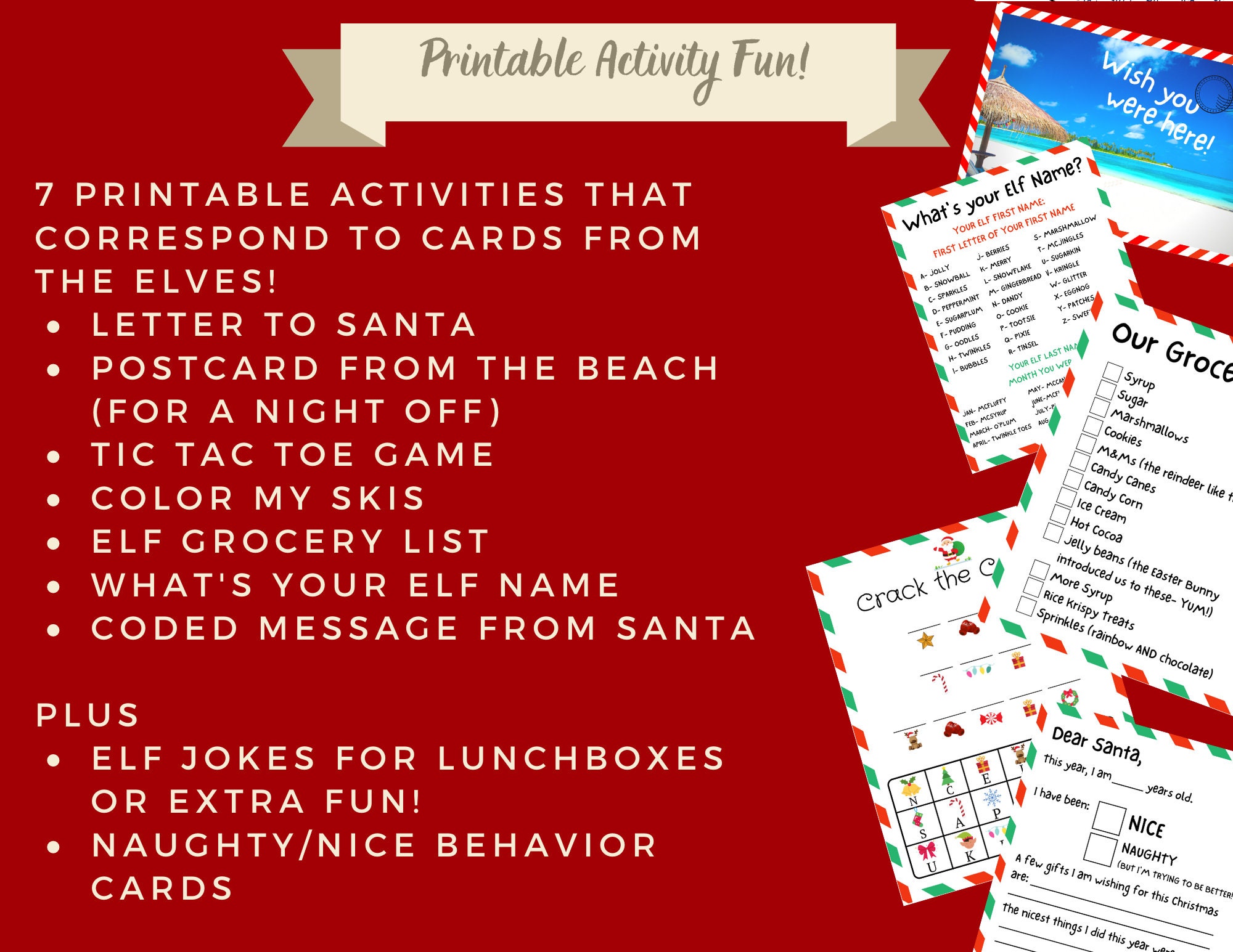 COMPLETE Elf Bundle for 2 ELVES 42 Printable Cards and | Etsy