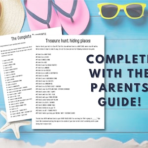 Beach Trip Reveal Scavenger / Treasure Hunt ! 24 Rhyming, Indoor Clues ...