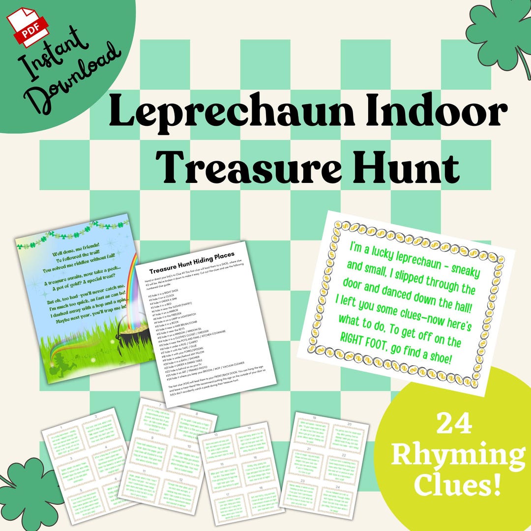 Leprechaun Treasure Hunt: St. Patrick's Day Rhyming Game (PDF) - Etsy