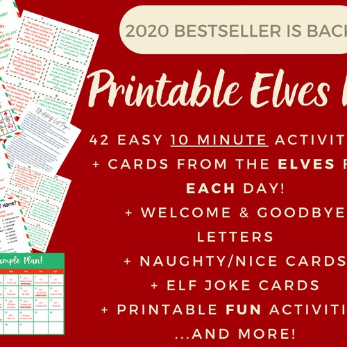 COMPLETE Elf Bundle for 2 ELVES 42 Printable Cards and | Etsy