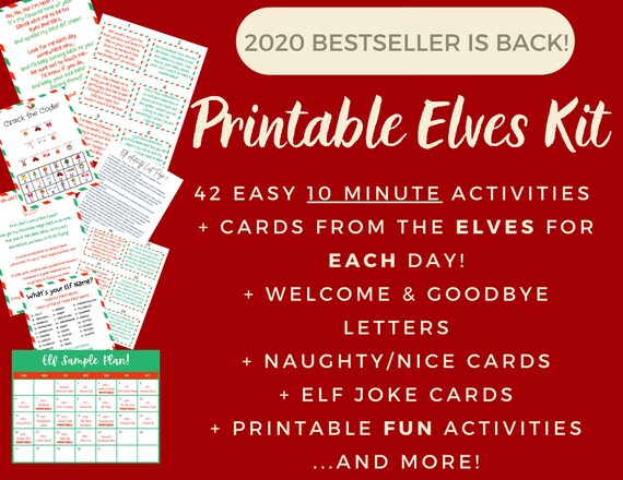 COMPLETE Elf Bundle for 2 ELVES 42 Printable Cards and | Etsy