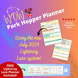 WDW Park Hopper Planner 2025 Using Lightning Lane Multi Pass Instant ...