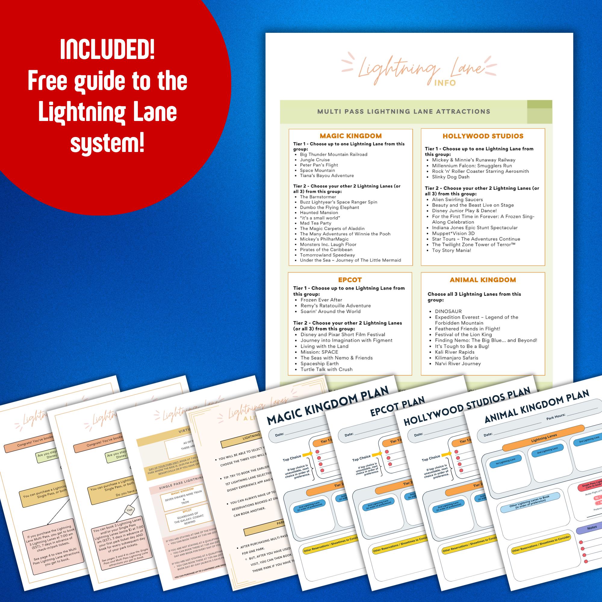 WDW Park Planner 2025: Lightning Lane Guide Included (instant Download ...