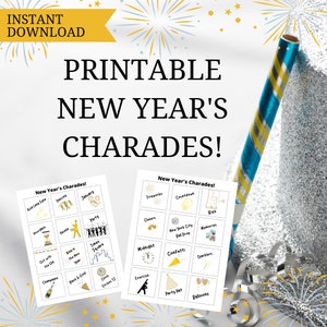 New Year's Charades - Printable New Year's Eve Fun - New Years ...