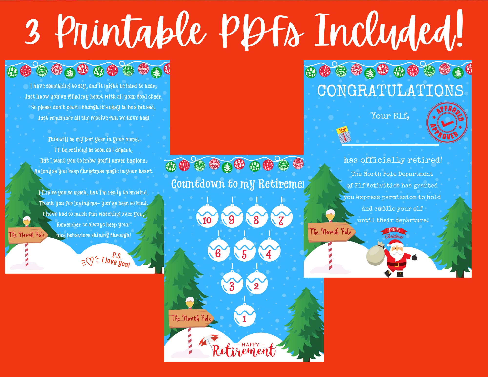 Elf Retirement Letter Bundle Elf Retires Printable INSTANT - Etsy