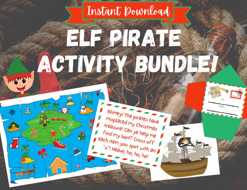 Pirate Elf Activity INSTANT DOWNLOAD Elf Prop Printables | Etsy
