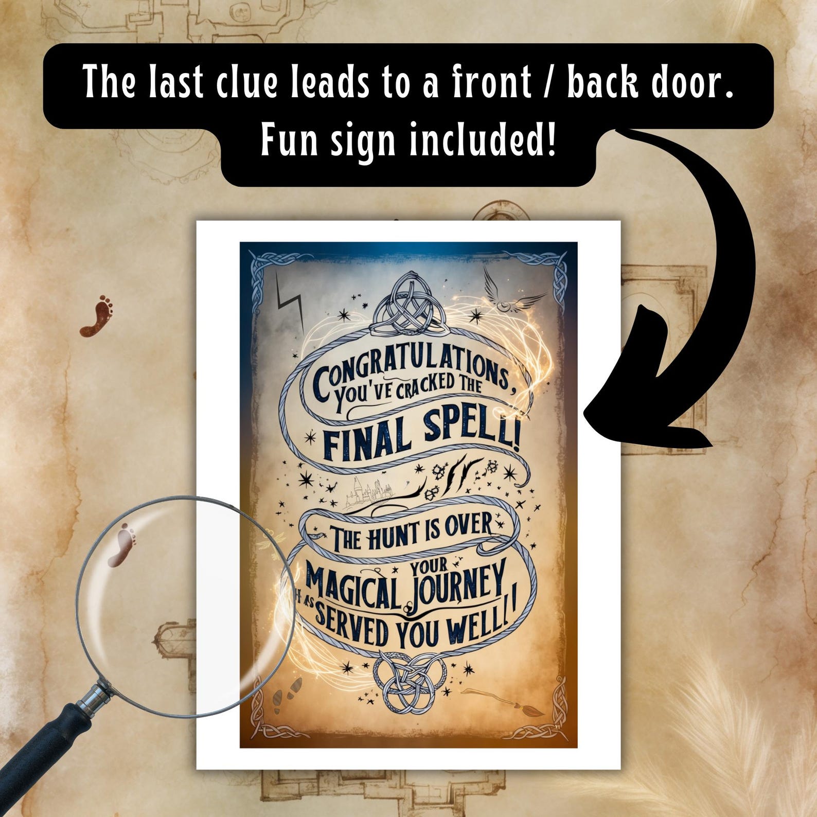 Wizard Scavenger Hunt ! 24 INDOOR Clues + Final Sign - Rhyming, Themed ...
