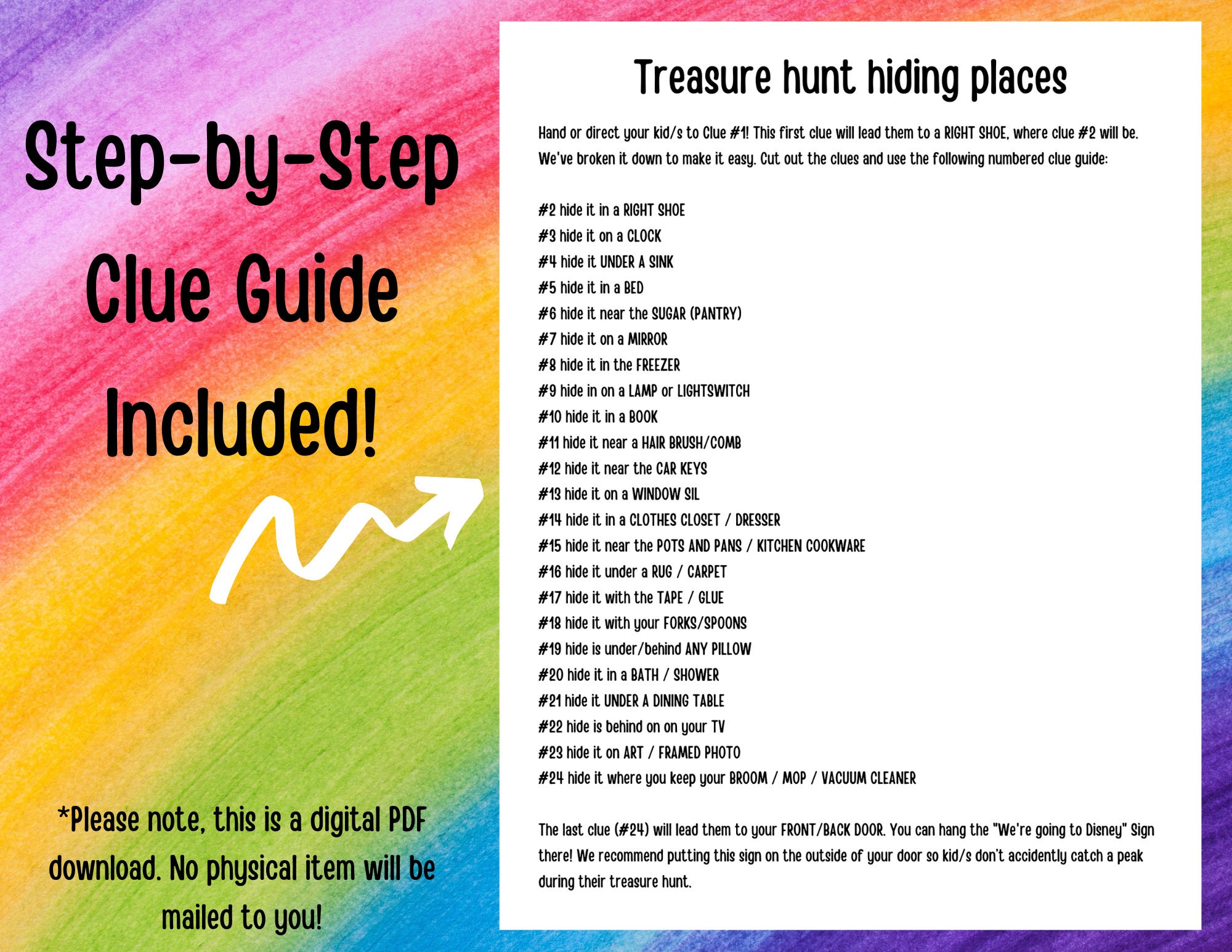 Magical Theme Park Trip Reveal Scavenger / Treasure Hunt ! 24 INDOOR ...