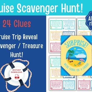 Cruise Trip Reveal Scavenger Hunt: 24 Rhyming Clues (instant Download ...