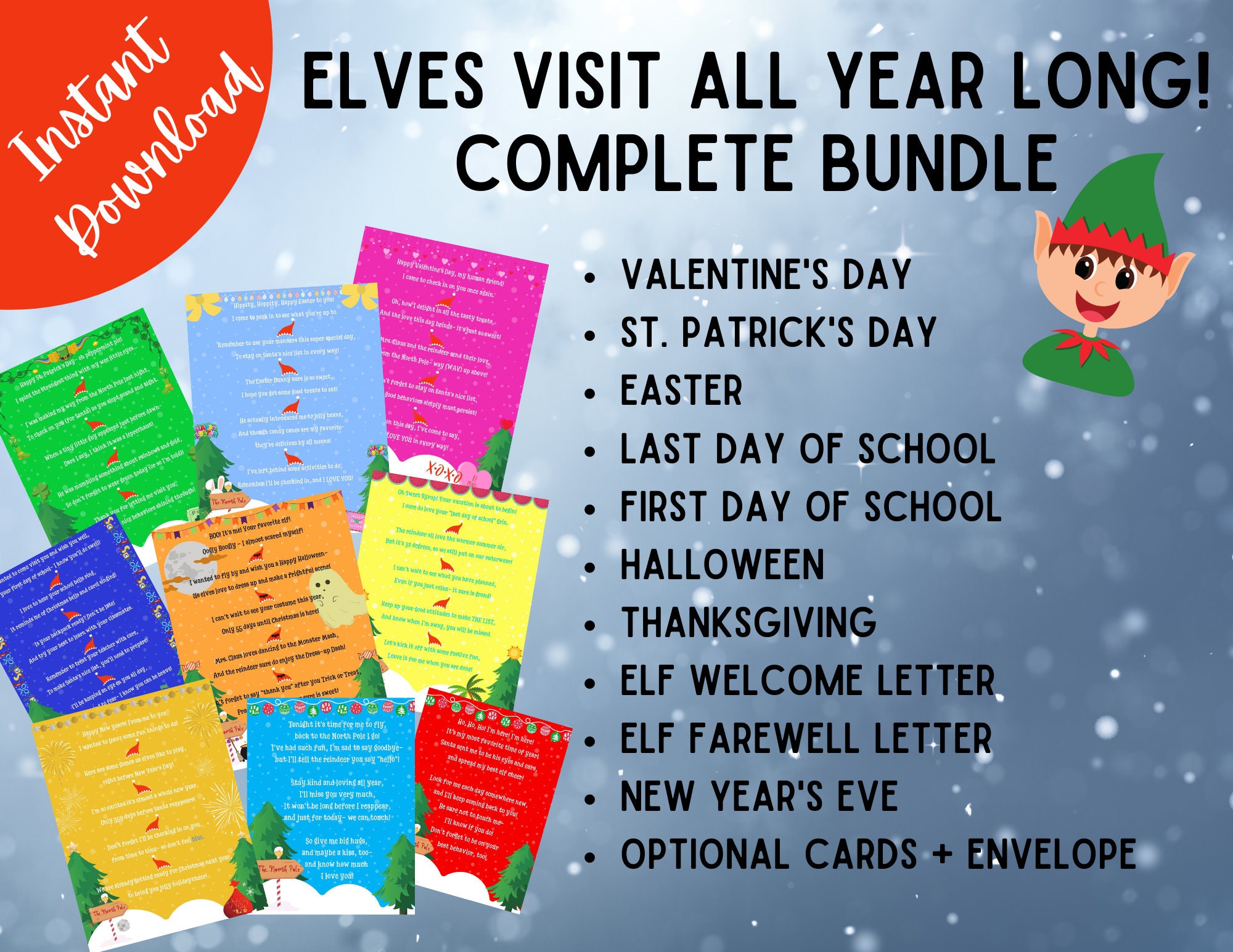 ELVES 2 Elves Year-long Bundle Letters Activities for | Etsy
