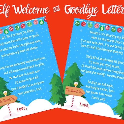 Elf Welcome & Goodbye Letters INSTANT DIGITAL Download | Etsy