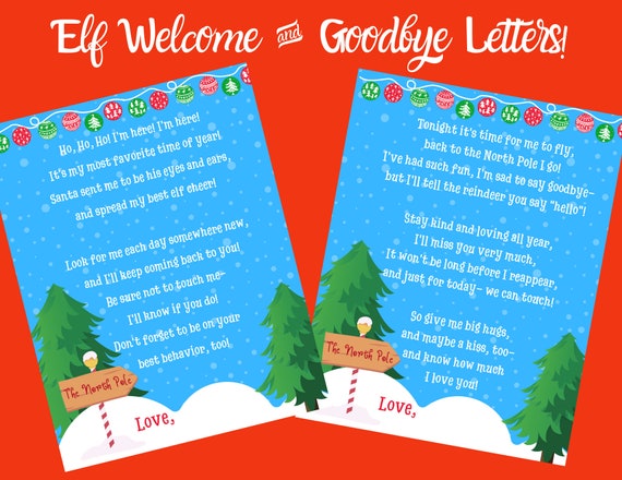 Elf Welcome & Goodbye Letters INSTANT DIGITAL Download | Etsy