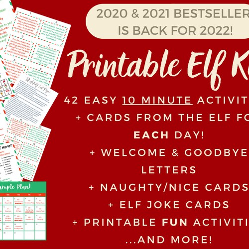 COMPLETE Elf Bundle for 2 ELVES 42 Printable Cards and - Etsy