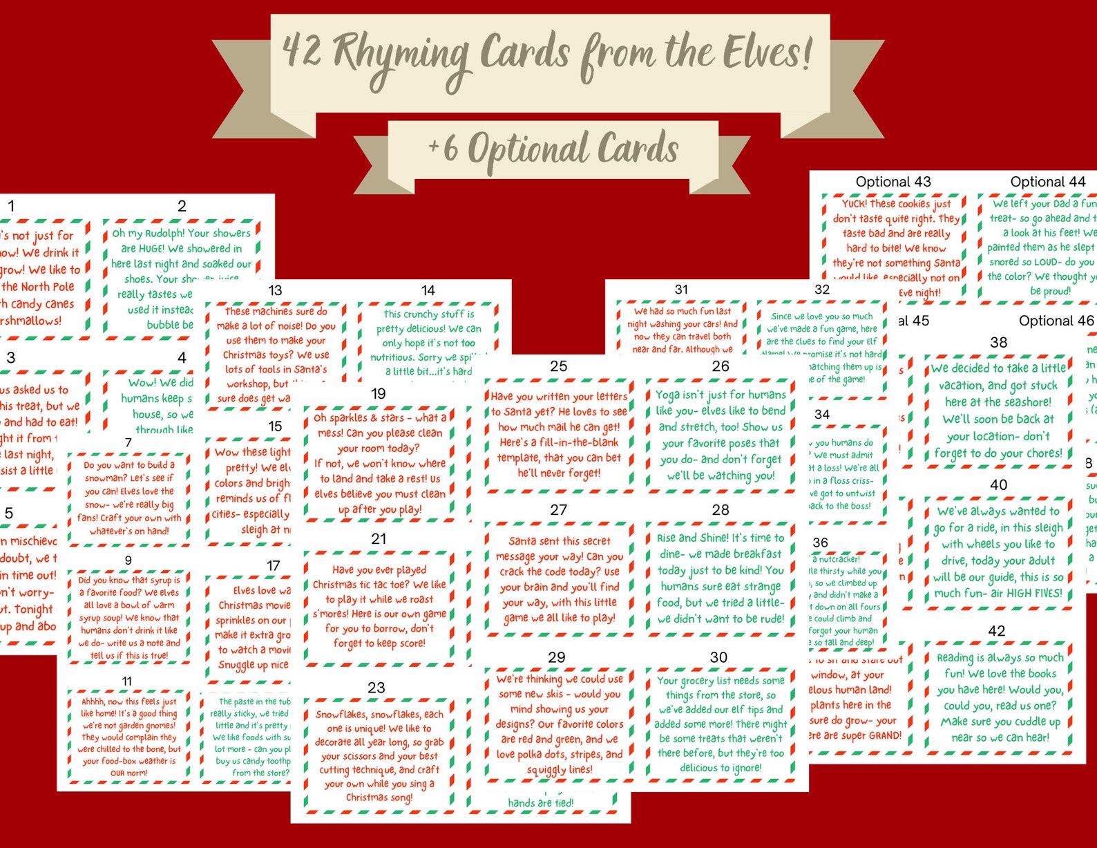 COMPLETE Elf Bundle for 2 ELVES 42 Printable Cards and | Etsy