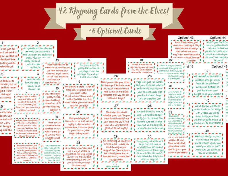 COMPLETE Elf Bundle for 2 ELVES 42 Printable Cards and | Etsy