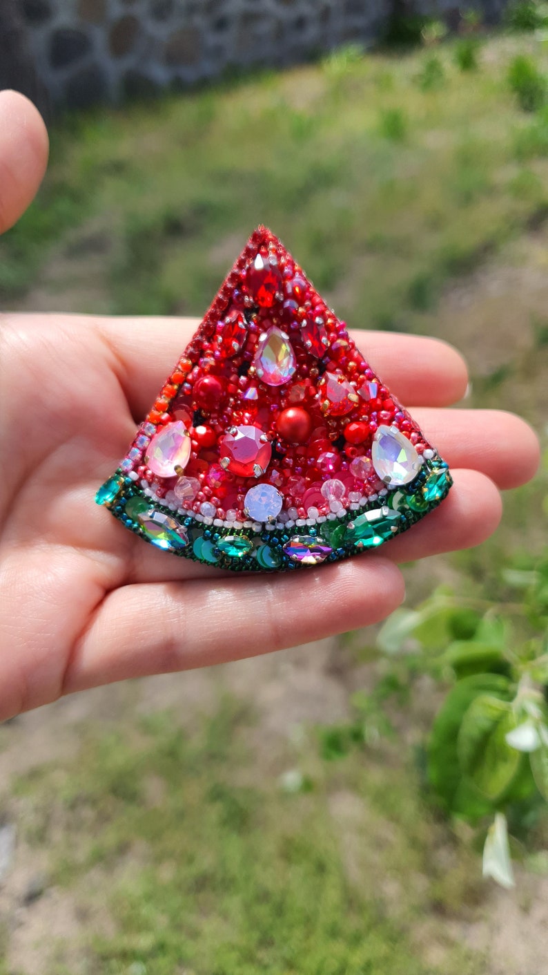Watermelon Brooch, Fruit Jewelry, Watermelon Pin, Gift for Woman ...