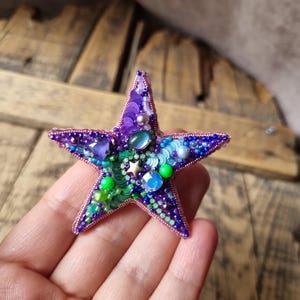 Beaded Star Brooch, Colorful Star Pin, Embroidered Jewelry, Exclusive ...
