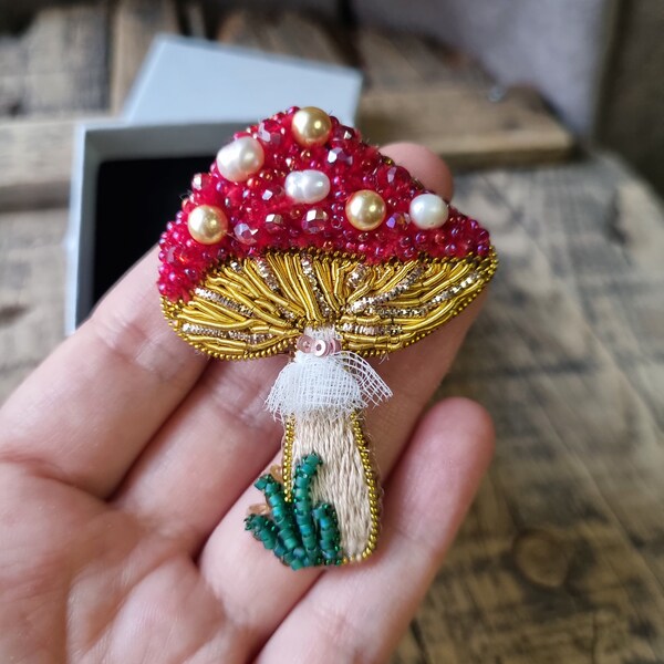 Embroidered Brooch - Etsy
